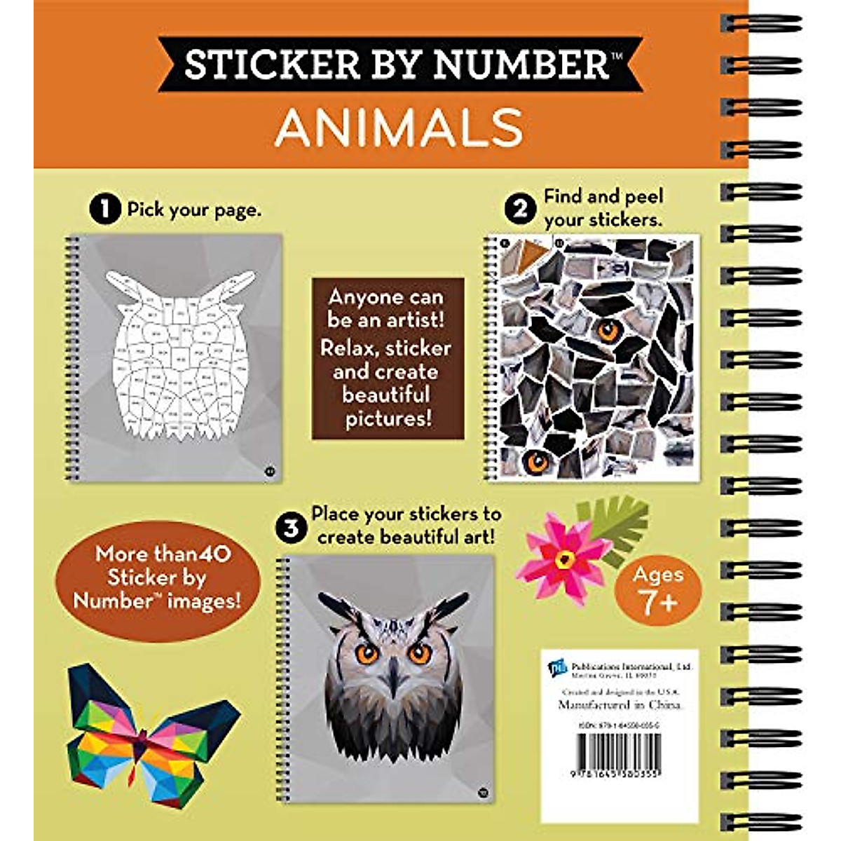 Brain Games - Sticker by Number: Animals - 2 Books in 1 (42 Images to Sticker)