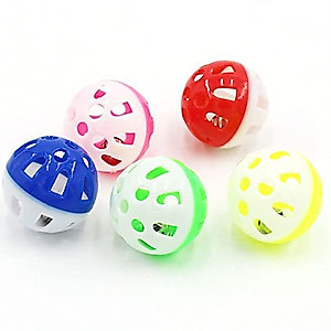 10pcs Hollow Rolling Bell Ball Plastic Parrot Cat Kitten Toy Bird Toy for Parakeet Cockatiel Parrot Chew Cage Fun Toys