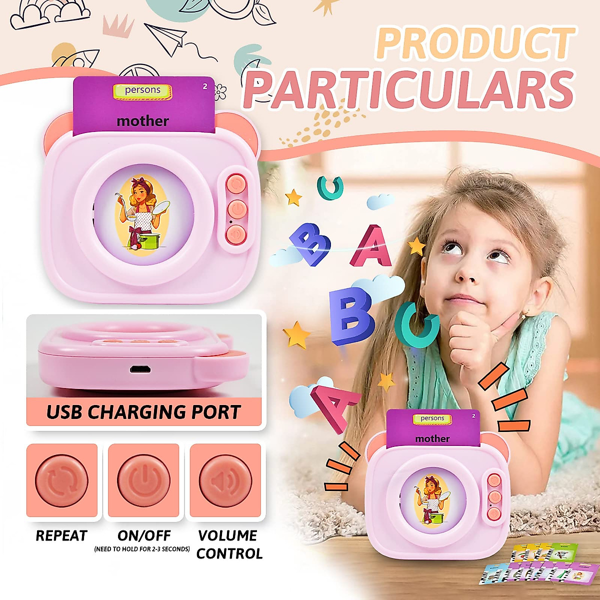 Supplim Toddlers Montessori Toys for 1 2 3 4 5 Year Old Boys Girls - Preschool Learning Autism Sensory Toys Autistic Children Speech Therapy Toys Talking Flash Cards 224 Sight Words