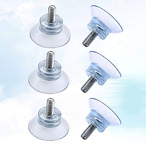 DOITOOL Suction Cup Hooks Mini Suction Cups 6pcs Suction Cup PVC Suction Cup Sucker Pads Furniture Suction Cup with Screws for Home Table (6x13) Window Suction Cups Shower Suction Hooks