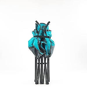 Creative Outdoor Distributor Luxury Camp Chair, Steel Frame & Polyester Fabrics, Folds Compact, Storage Bag Included (2 Person, Gray/Teal)