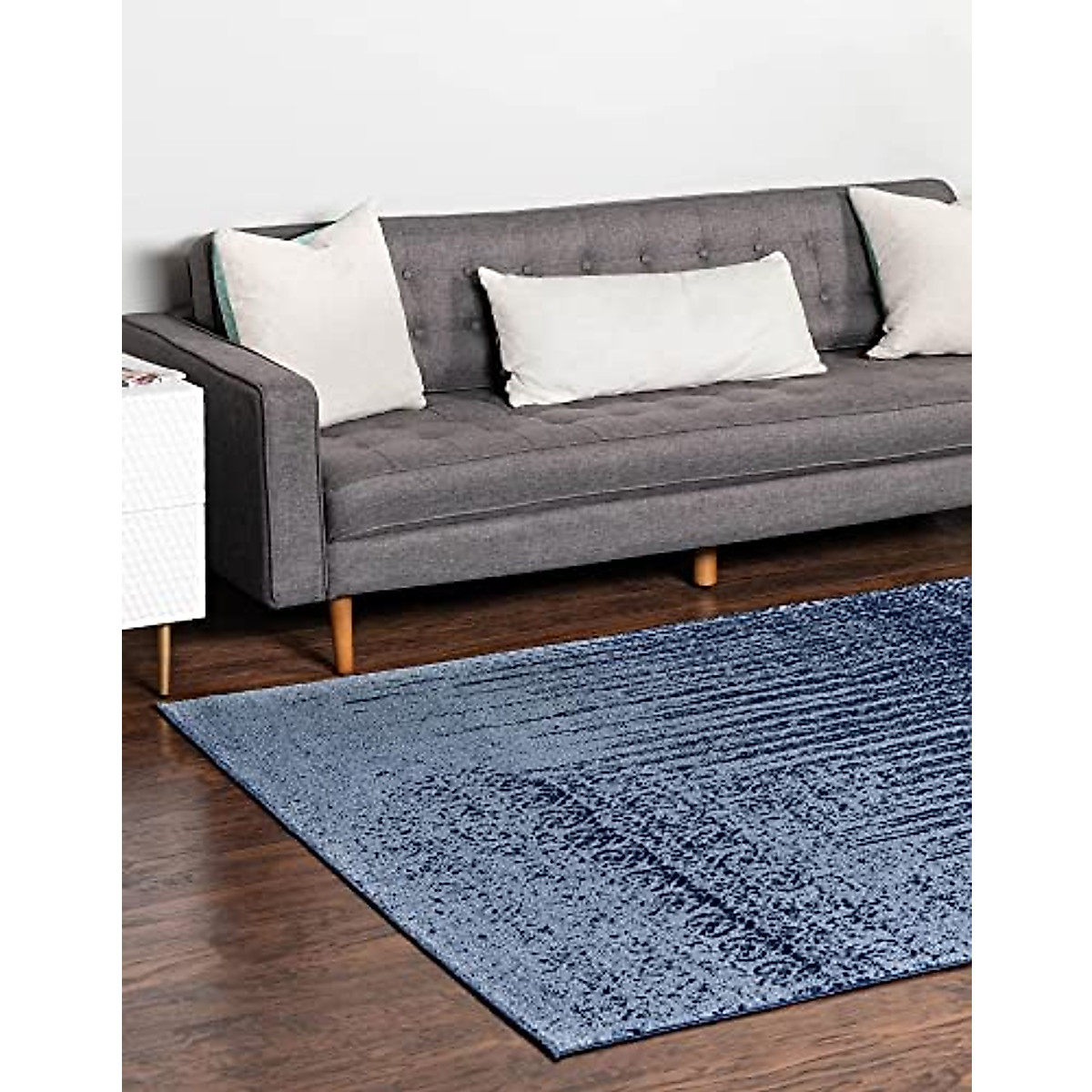 Unique Loom Del Mar Collection Area Rug - Jennifer (10' 6" x 16' 5" Rectangle, Blue/ Navy Blue)