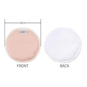 ALVABABY Suede Cloth Nursing Pads Washable Organic Breastfeeding for Mothers Suede Cloth Flat Bottom Soft Absorbent 4.72 Inch 14 Pieces of Multicolor Breast Pads 14RDS