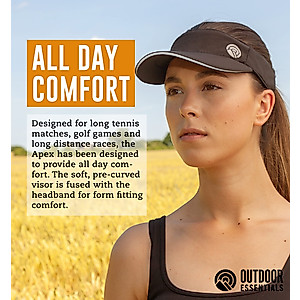 OutdoorEssentials Sun Visor Hat for Women & Men - Womens Visor, Tennis Visor, Golf Visor - Running Visor Black - Black