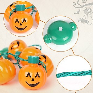 FUTUREPLUSX Pumpkin Light-up Necklace, 2 PCS Halloween Pumpkin Necklace Flashing Light Up Pumpkin Halloween Necklace