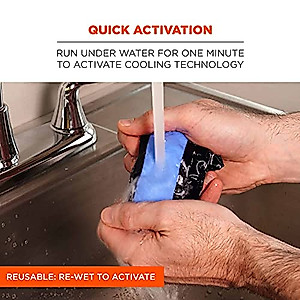 Ergodyne Chill Its 6700CT Cooling Bandana, Lined with Evaporative PVA Material for Fast Cooling Relief, Tie for Adjustable Fit, Navy Western