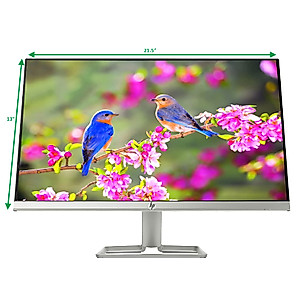 HP 24F LED-Backlit 24 Inch Anti-Glare FHD (1920 x 1080) Monitor, | VGA Port, HDMI | 16.7 Million Colors, Viewing Angles: Horizontal: 178° Vertical: 178°, 5ms Respond Time, Black & Silver (Renewed)