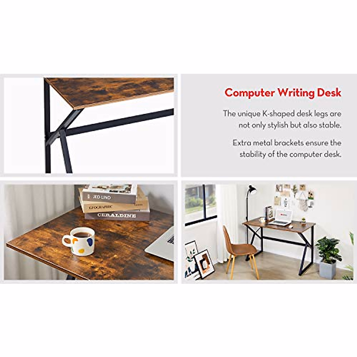 WOHOMO L Shaped Computer Desk with Shelves Large Home Office Desk for Writing Study Modern PC Workstation