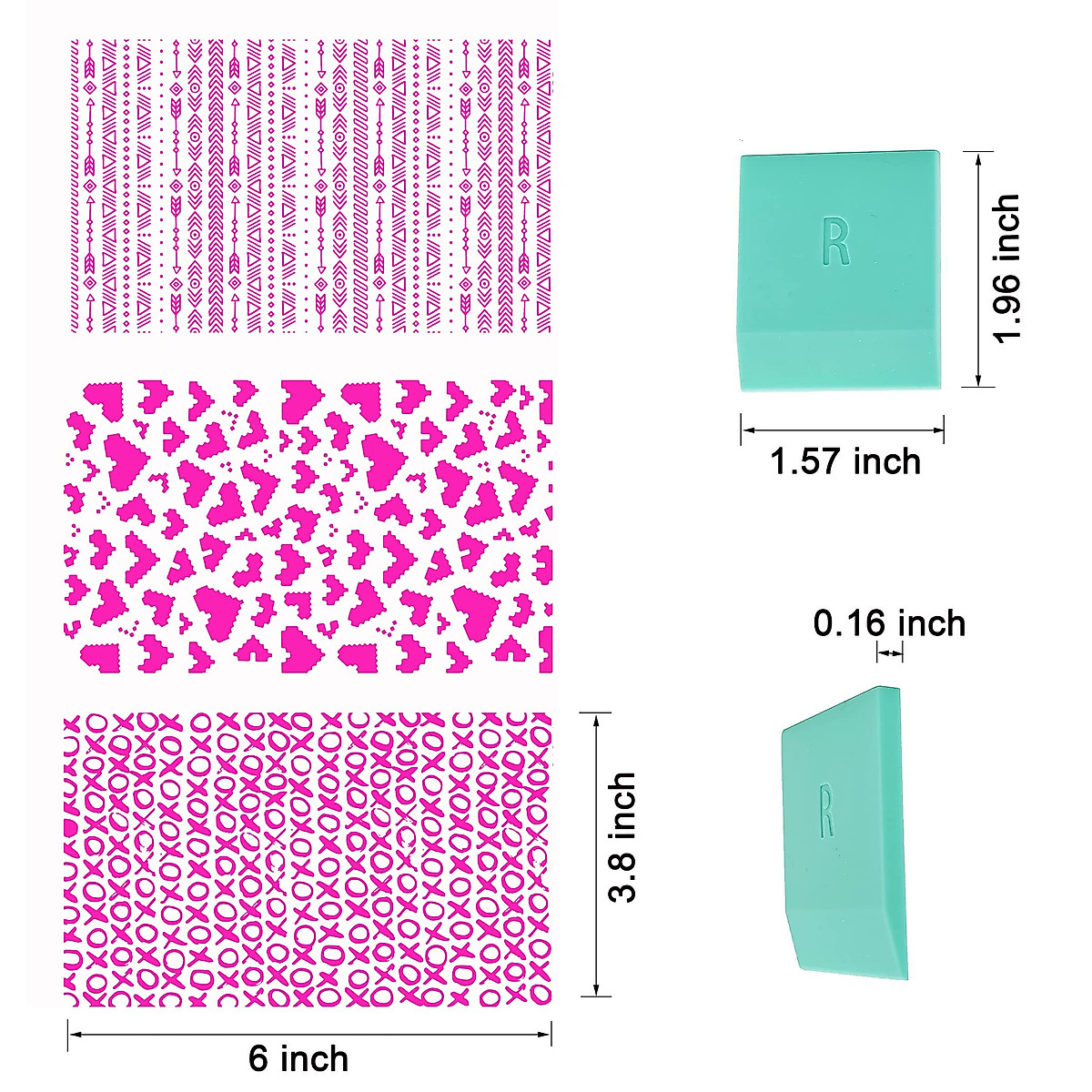 Alinacutle Handmade Earring Printing Reusable Silk Screen Stencils Silkscreen Stencil for Jewelry Polymer Clay Stencil 3.8" x 6" & Squeegee