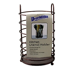 Dependable Industries inc. Essentials Kitchen Cutlery Holder Utensil Caddy Mesh Bottom (Bronze)
