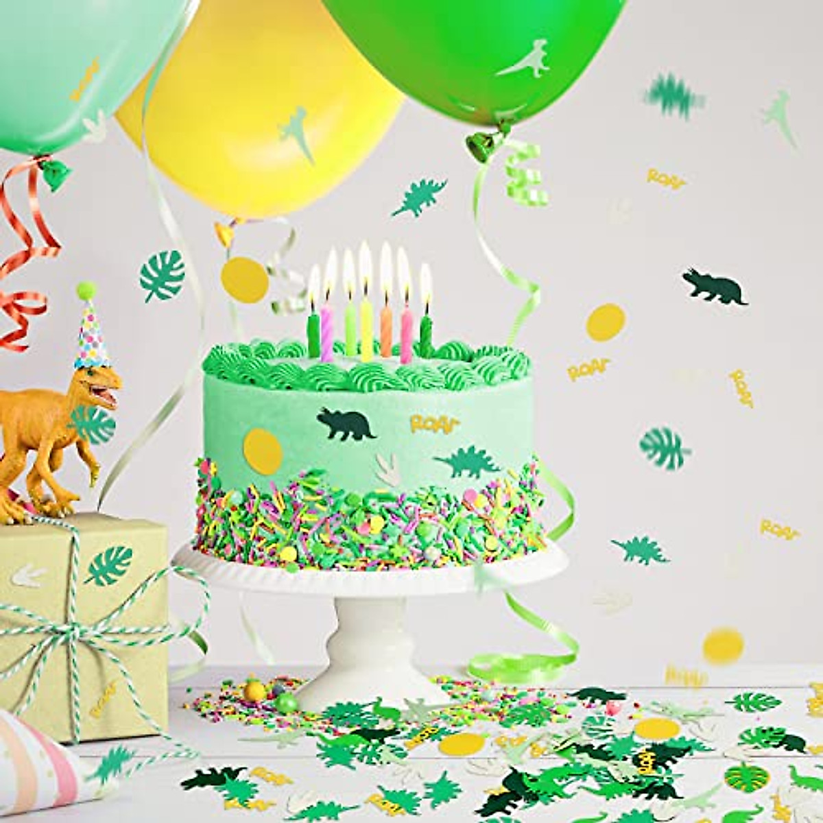 400 Pcs Dinosaur Confetti Dino Birthday Table Confetti Jurassic Dinosaur Table Confetti Dino Jungle Theme Party Supplies Dinosaur Photo Prop for Baby Shower Decoration Birthday Party Supplies