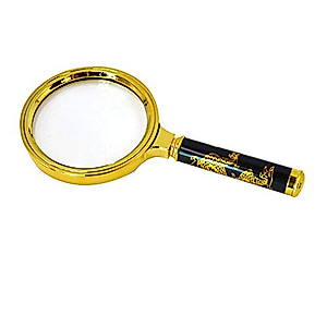 SFMZCM Magnifying Glass Handheld Old Man Reading Professional Reading Metal Dragon Handle Optical high-Definition Jewelry Identification