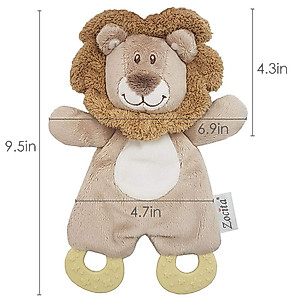 Zocita Baby Snuggle Plush Teether, Soothe Cuddly Teethe Toy(Lion)
