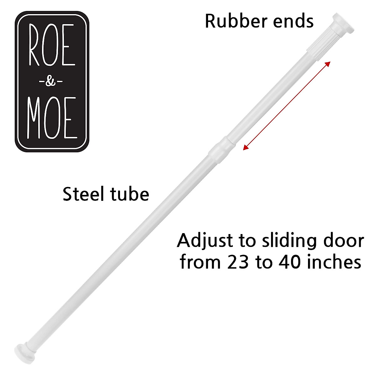 Sliding Glass Door Security Bar White Color - Feel Safe at Home with This Adjustable Home Security Bar 7/8" Dia. X 23" to 40" (1-Pack)