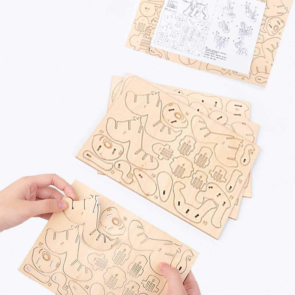 3D Wooden Animal Puzzle Model Kit Toys for Kids Puzzle Build 3D Puzzles Educational Crafts Building Engineering DIY STEAM STEM Learning