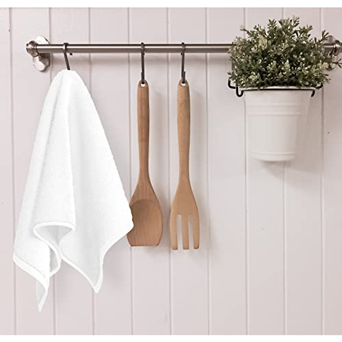 GOLD TEXTILES 24 New White (15x25 Inches) Hotel Hand Towels Cotton Blend Thin Light Weight Quick Drying