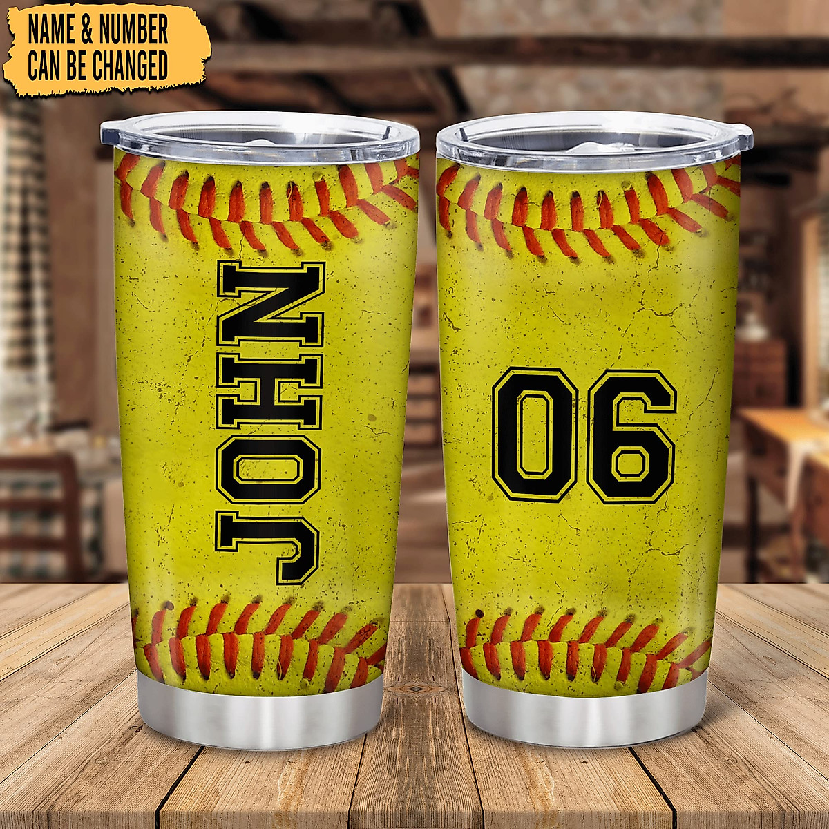 Hyturtle Personalized Softball Tumbler - Softball Print Custom Name Stainless Steel Tumbler 20oz With Straw Lid - Softball Gifts For Mom Women Men Fan Coach Sport Lovers Birthday Mother's Day