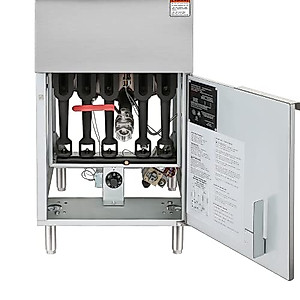 HIPOPLLER Gas Floor Fryer, 5 Tube Natural Gas Stainless Steel Fryer w/Single Drain Temperature Control for Restaurant 150000BTU