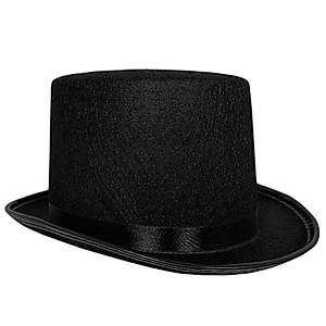 AnapoliZ Top Hat Black Felt | One Size Magician Hat Costume | DIY Steampunk | Ultra Ringmaster Circus Hats | Dress Up Party Accessory