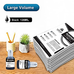 Transpex Compatible Ink Bottle Replacement for 32XL Black Refill Ink Use with 7301 7602 7001 6001 5101 551 651 Ink Tank Printers (2 Black)