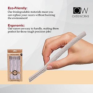 OASISWORKS Dermaplane Eyebrow Razor for Women | 6 pc. Eco-Friendly Biodegradable Hair Trimmer and Face Razor for Women | Eyebrow Trimming | Removable Blades Made from Biodegradable Materials