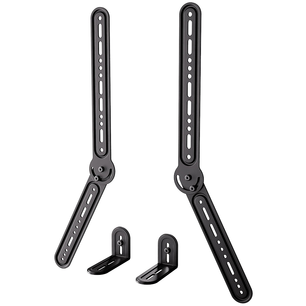 KAMIWI Soundbar Mount Bracket,SoundBar Mounts Under TV or Above TV,Soundbar TV Mount with 180° Adjustable Extension Plates and L-Shaped Hooks,Sturdy Soundbar Mounting Holder Max Load 22 Lbs