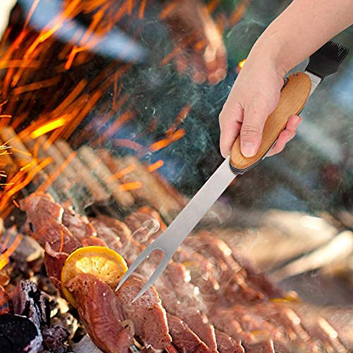 BBQ Tool Set, Multifunctional Detachable Folding Barbecue Tool, 5 in 1 Function BBQ Accessories Grill Utensil Set for Outdoor BBQ