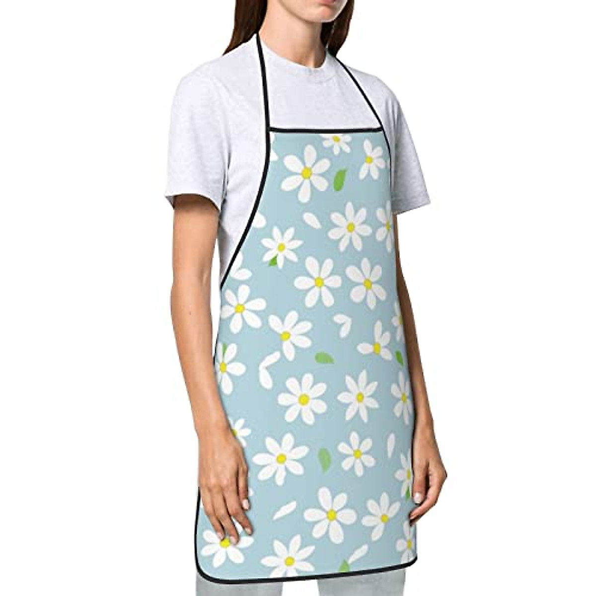 Cute Daisies On A Blue Sky Aprons For Women Men Waterproof Bib Apron Chef Aprons For Kitchen Cooking Baking Bbq Gardening