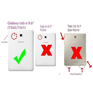 KIQ Armor Series for Samsung Galaxy Tab E 9.6 Case Thick Protective Kickstand Case for Samsung Galaxy Tab E Case SM-T560 2015 (SM-T560/T561/T565/T567) - Black