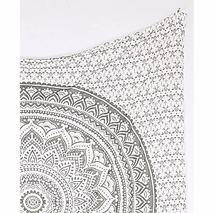 THE ART BOX Wall Tapestry, Large 82x55" - Inspiring Handmade Indian Mandala Design, Soft 100% Natural Cotton, Delicate Hand Sewn Edges for Bedroom, Living Room Boho Esthetic