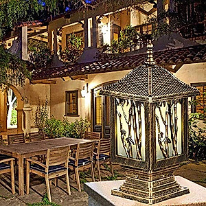 Outdoor Post Light Outdoor Post Light -Water-Resistant Pillar Light, Community Courtyard Garden Door Patio Stigma Lamps -Modern Home Outdoor Post Lights