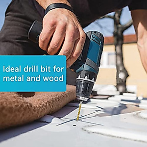 LAMPTOP Titanium Twist Drill Bit Set and Metric Metal Hss Drill Bit Set 135° Tip for Metal, Plastic, Copper, Aluminum, Wood of Small Drill Bit Set 1.5mm to 10mm, with Sturdy Case (100 Piece)