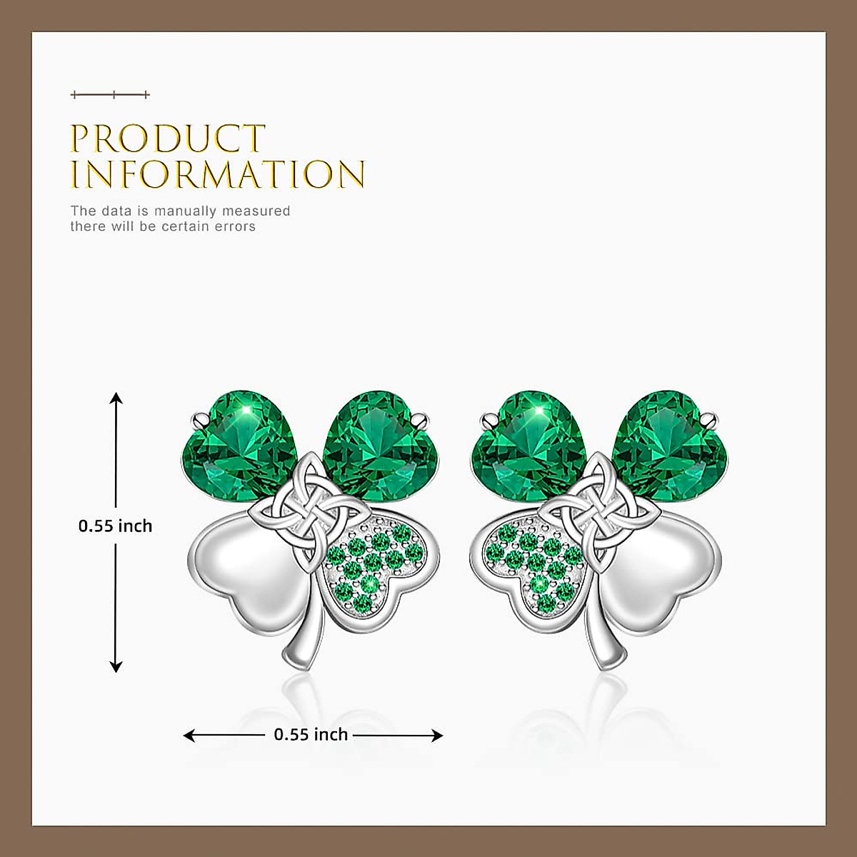 St Patricks Day Earrings Shamrock Earrings Four Leaf Clover Studs for Women Sterling Silver Celtic Knot Green Irish Shamrock Jewelry Charms Lucky Gifts