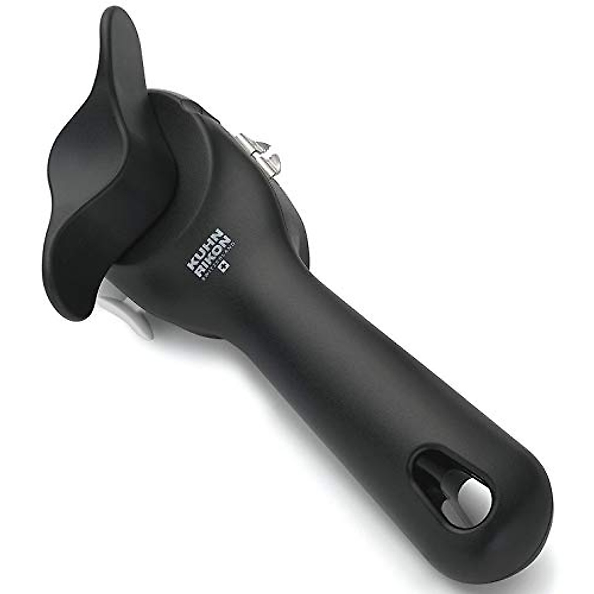KUHN RIKON Auto Safety LidLifter/Can Opener with Ring Pull, 8 x 2.5 x 2.75 inches, Black & Strain-Free Gripper Opener for Jars and Bottles, 10 x 5 x 2.25 inches, White