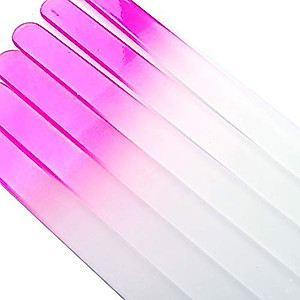 SIUSIO 40 Pack Professional Czech Crystal Glass Nail Files Double Sided Etched Surface Files Gradient Rainbow Color for Acrylic Nail Emery Boards & Buffer (Pink&Blue)