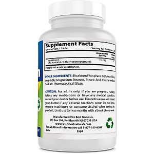 Best Naturals Melatonin 10mg (Non-GMO) Tablets - Helps Promote Relaxation & Sleep - 120 Count