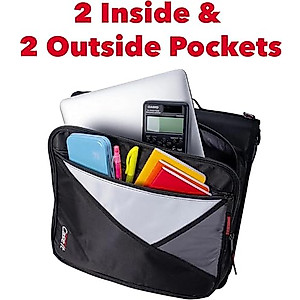 Case-it The Universal Zipper Binder - 2 Inch O-Rings - Padded Pocket That Holds up to 13 Inch Laptop/Tablet - Multiple Pockets - 400 Page Capacity - Comes with Shoulder Strap - Spearmint LT-007