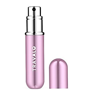 Travalo Classic Perfume Atomizer - U refill system - Elegant Metal Travel Atomiser - TSA Flight Approved Portable Mini Refillable Empty spray Bottle Glass-free Scent Pump Case - Pink 0.17 oz / 5ml