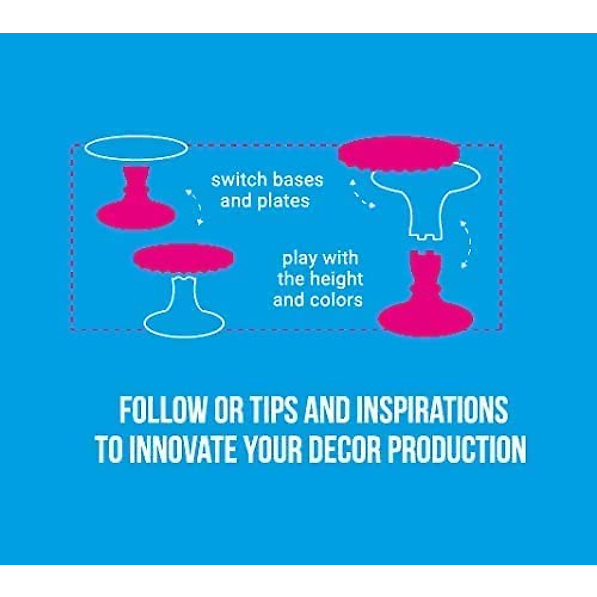 So BOLEIRAS ABS Plastic Colorful Set of 3 Cake Stands (Pink), Easy to use Concept for a More Creative Production for Party, Wedding, Small 9Inchx5Inch, Medium 11Inchx7Inch, Large 12,5Inchx10Inch