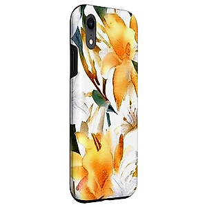 iPhone XR Yellow Watercolor Floral Flower N7 Case