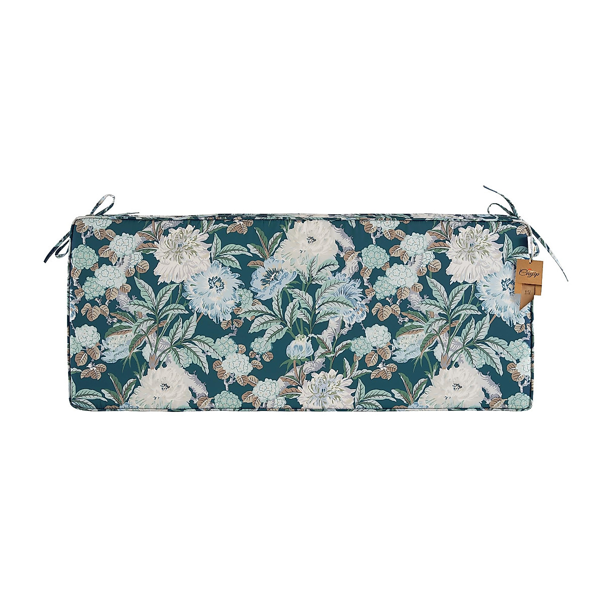 CAYIP Bench Lounger All Weather Chair Outdoor Bench Cushions with Seat and Back Wicker Tufted Patio Pillow for Outdoor Furniture,Floral,White Peony