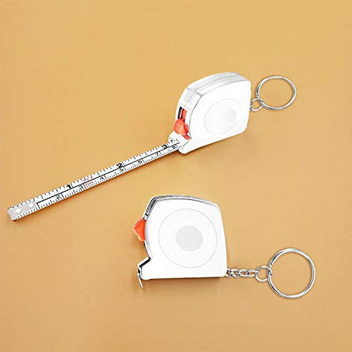 Trounistro 24 Pack Tape Measure Keychains Mini Tape Measure Retractable Measuring Tape, 1 m/ 3 ft