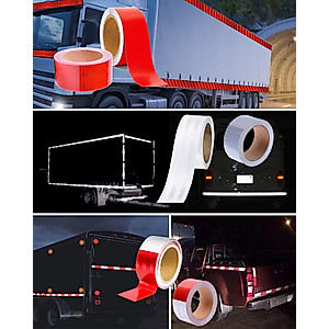 Brozigo Reflective Tape 2-Pack 1 inch X16.5ft Reflective Tape for Safety Warning, Reflector Tape Outdoor Waterproof for Clothing, White