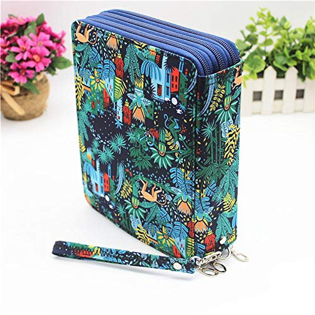 Shulaner 120 Slots Colored Pencil Case with Zipper Closure Large Capacity Oxford Pen Organizer