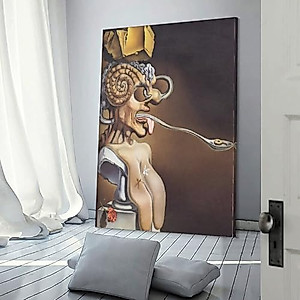 Salvador Dali Painting Art Poster Portrait of Picasso Wall Art Poster Scroll Canvas Painting Picture Living Room Decor Home Framed/Unframed 16x24inch(40x60cm)