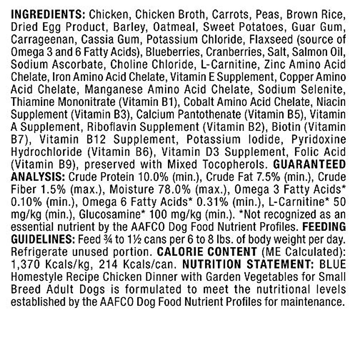 Blue Buffalo Homestyle Recipe Natural Adult Small Breed Wet Dog Food, Chicken 5.5-oz can (Pack of 24)