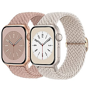 Braided Solo Loop Compatible with Apple Watch Band 38mm 40mm 41mm Women Men, Adjustable Stretchy Bands Elastic Sport Wristbands for iWatch Series 8 7 6 5 4 3 2 1 SE