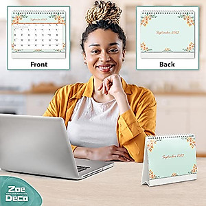 Zoe Deco 8x6 Inch 18-Month Standing Desk Calendar, Jul 2023 - Dec 2024 Tent Style Flip Calendar, Blossoms