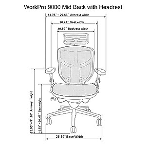 WorkPro® Quantum 9000 Series Ergonomic Mesh High-Back Executive Chair, Black, BIFMA Certified