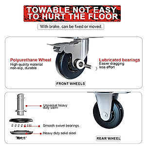 3-Tier Tool Carts with Wheels,Heavy Duty Service Cart with Wheels,Load 1000 Capacity,for Factories, Workshops,Garage,Repair Shop and Warehouse